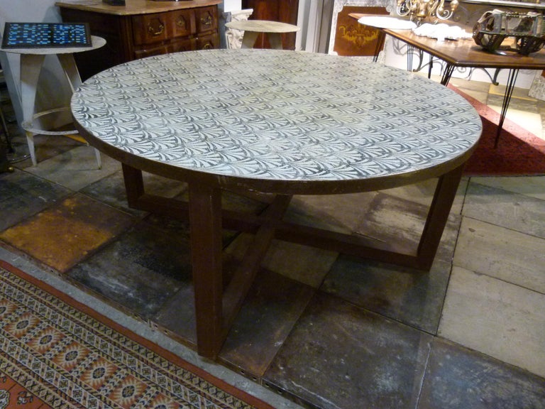 Contemporary French Iron Round Table at 1stDibs