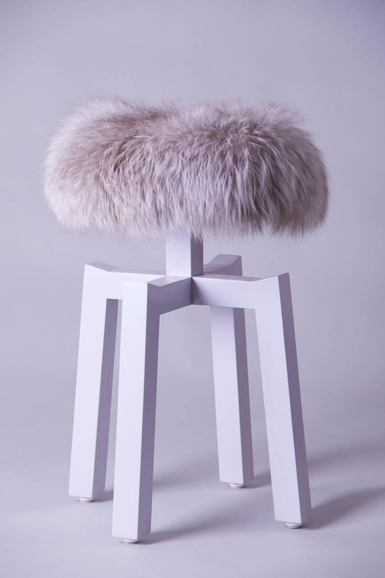 Contemporary French Chalet Affair Fur Stools at 1stDibs