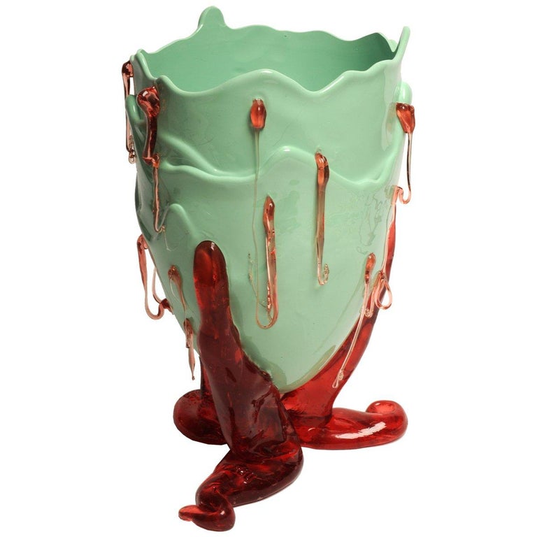 Contemporary Gaetano Pesce Clear Special L Vase Resin Mint Fuchsia For ...