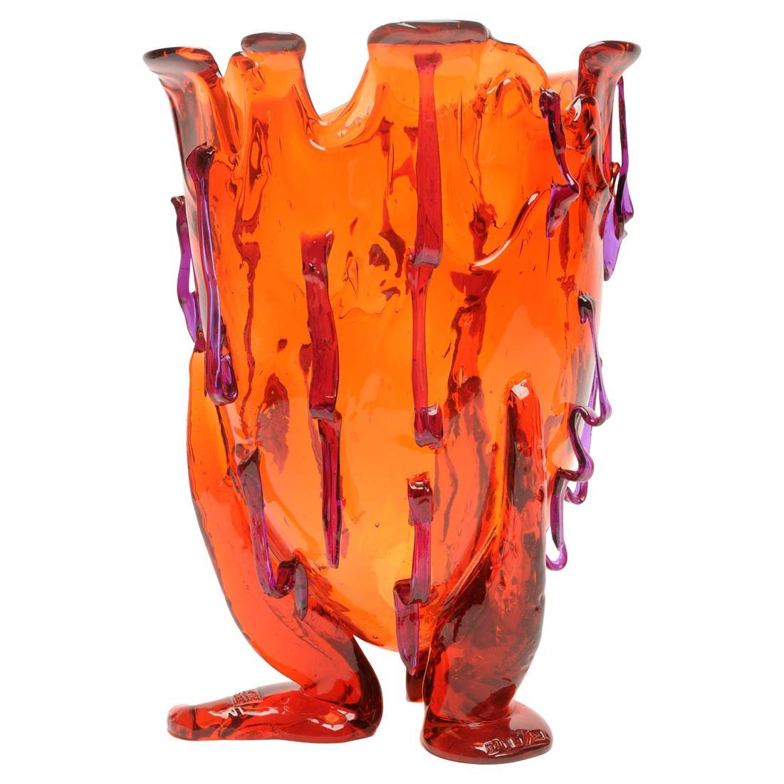 Contemporary Gaetano Pesce Clear Special L Vase Soft Resin Amber ...