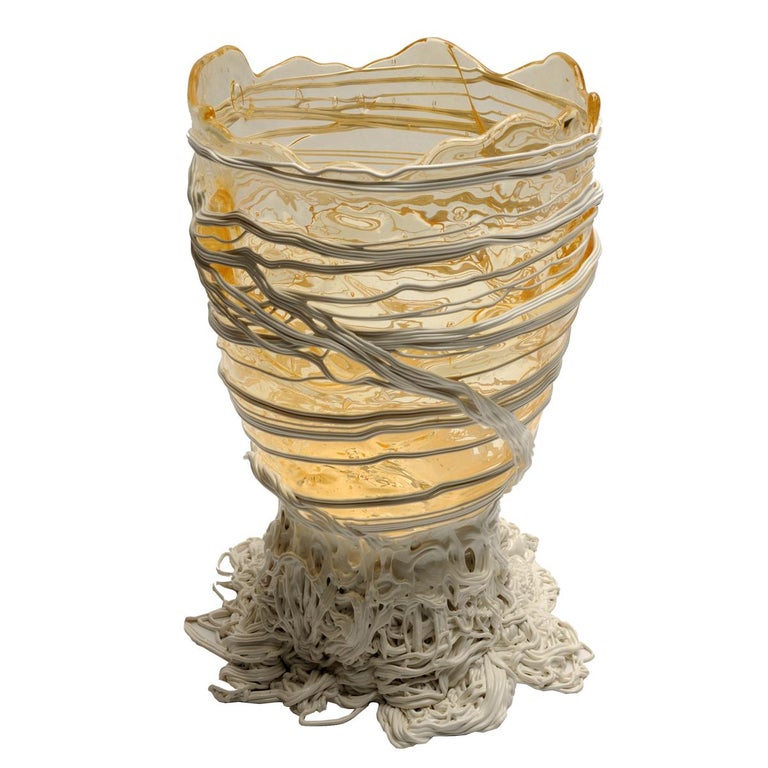 Contemporary Gaetano Pesce Spaghetti L Vase Soft Resin Clear White For ...
