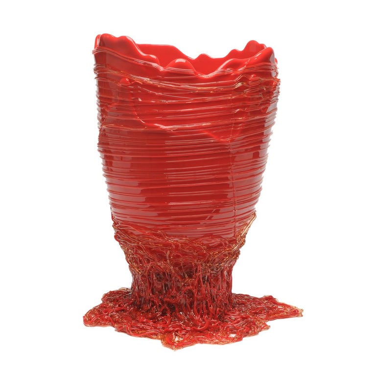 Contemporary Gaetano Pesce Spaghetti L Vase Soft Resin Red For Sale at ...
