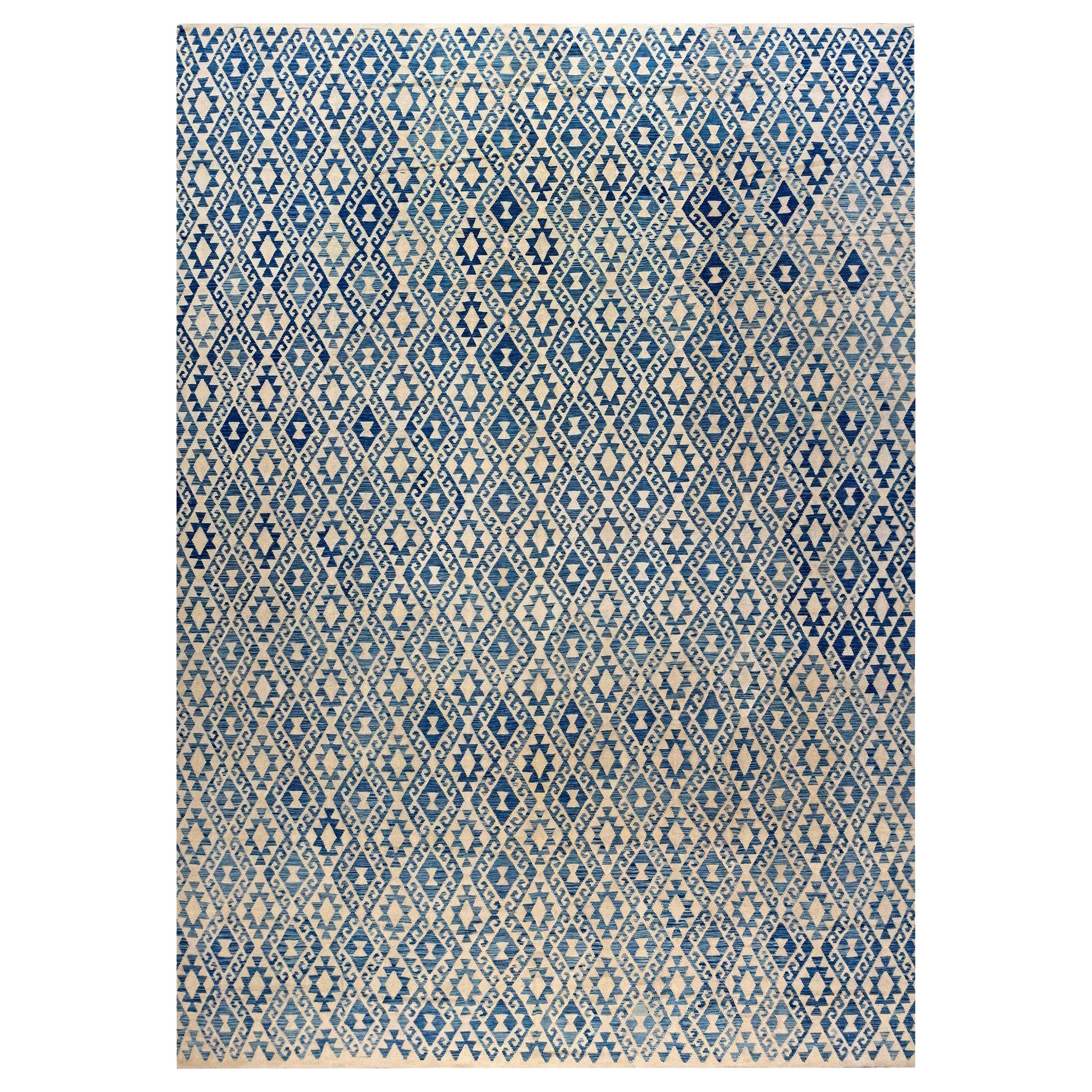 Rug and Kilim's Contemporary Geometric Green and Blue Wool Rug For Sale ...