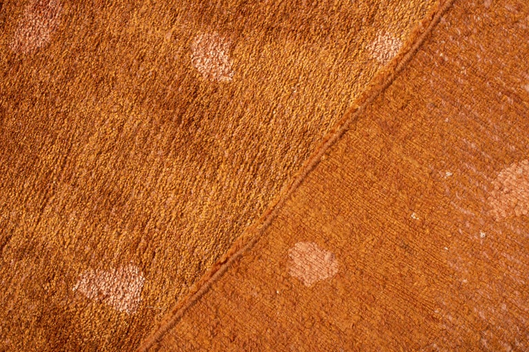 Rug and Kilim's Contemporary Geometric Brown Dot Wool and Silk Rug For ...