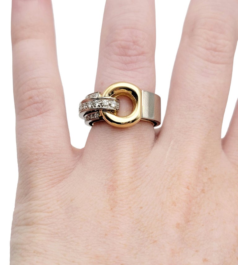 Contemporary Geometric Design Negative Space Asymmetric Band Ring with ...