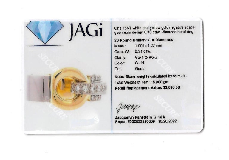 Contemporary Geometric Design Negative Space Asymmetric Band Ring with ...