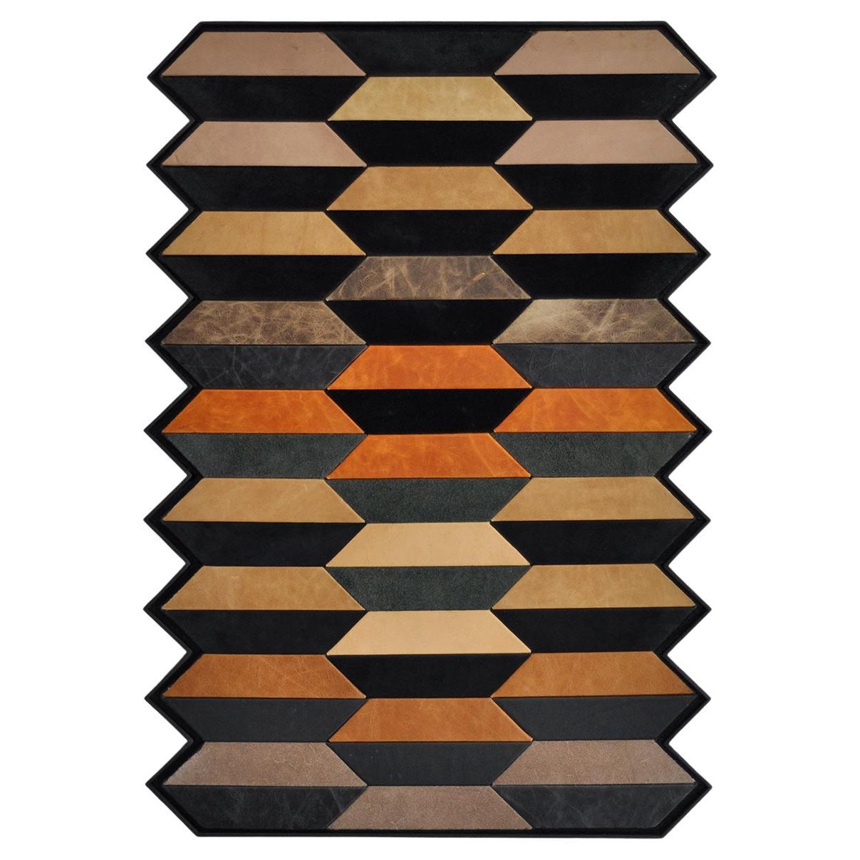 Contemporary geometric rug-like leather artwork by Miriam Loellmann For ...