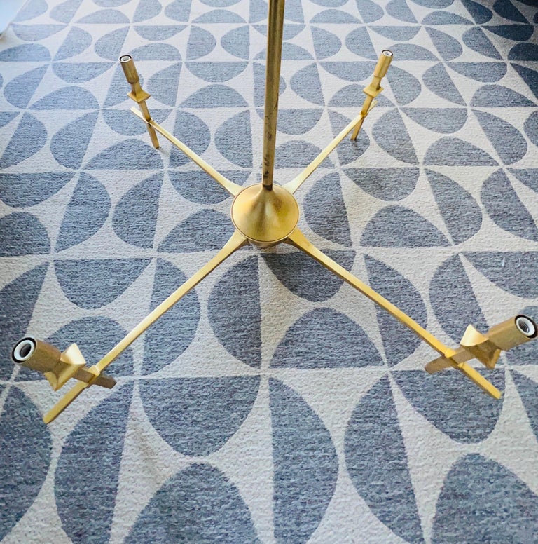 Contemporary Gilt Iron Chandelier with Four Arm Design For Sale at 1stDibs