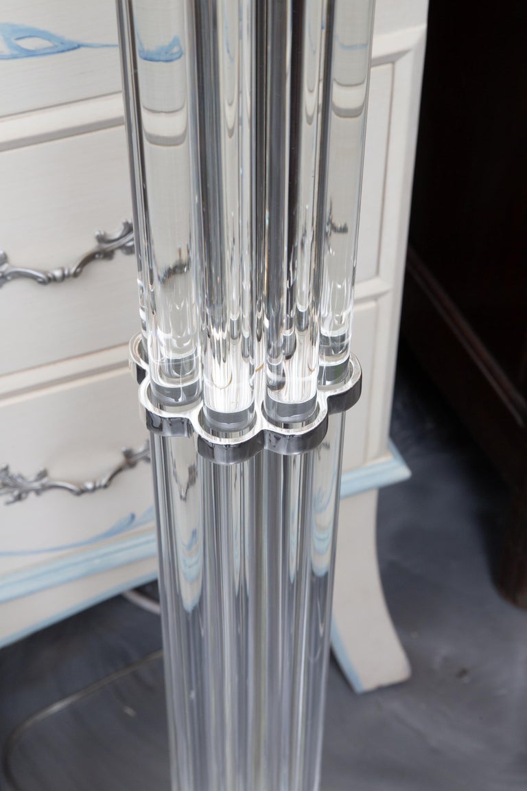 Contemporary Glass and Chrome Standing Lamp For Sale at 1stDibs