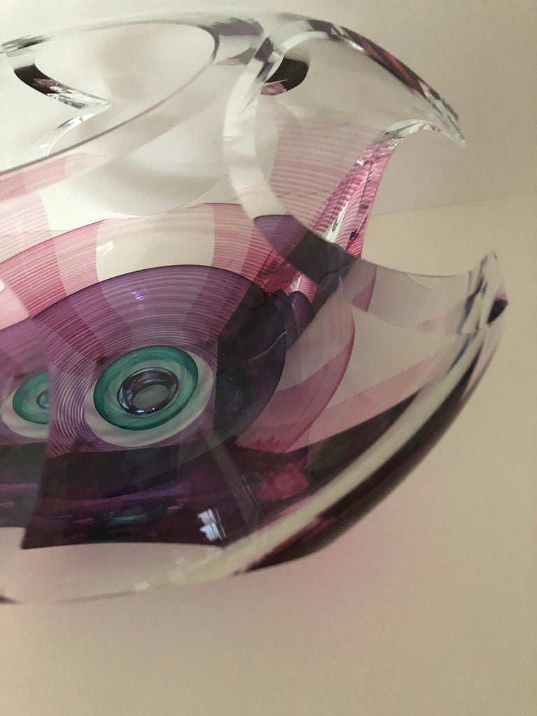 Contemporary Glass Kit Karbler Michael David Vortex Sculpture / Bowl ...