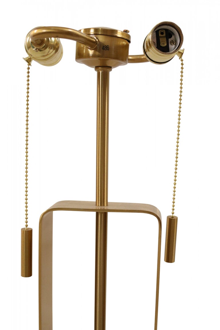 Contemporary Gold Metal Geometric Design Table Lamp For Sale at 1stDibs