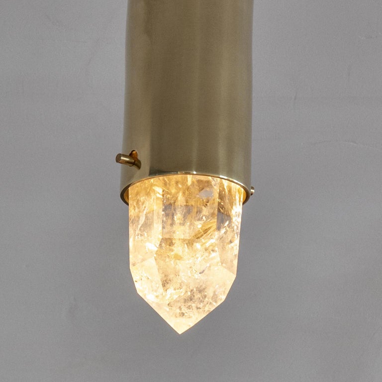 Contemporary Golden Ceiling Light in Cast Brass and Illuminated Raw ...