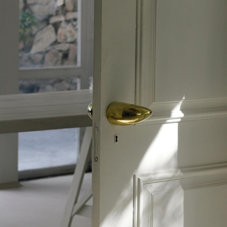Contemporary Golden Door Handle, in Cast Brass For Sale at 1stDibs