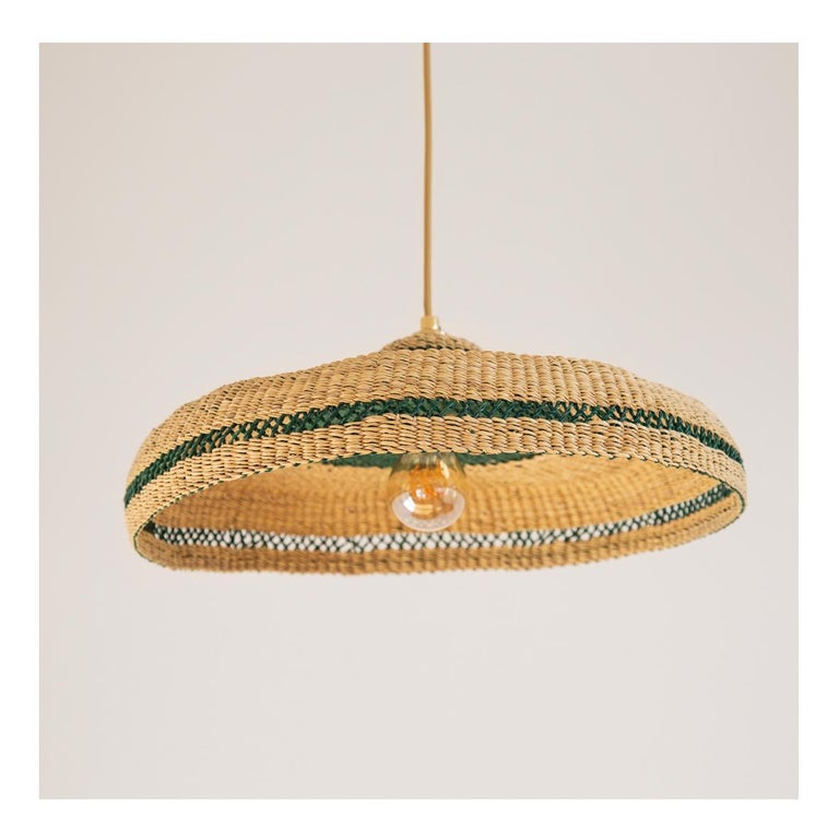 Contemporary Golden Editions Medium Pendant Lamp Handwoven Straw ...