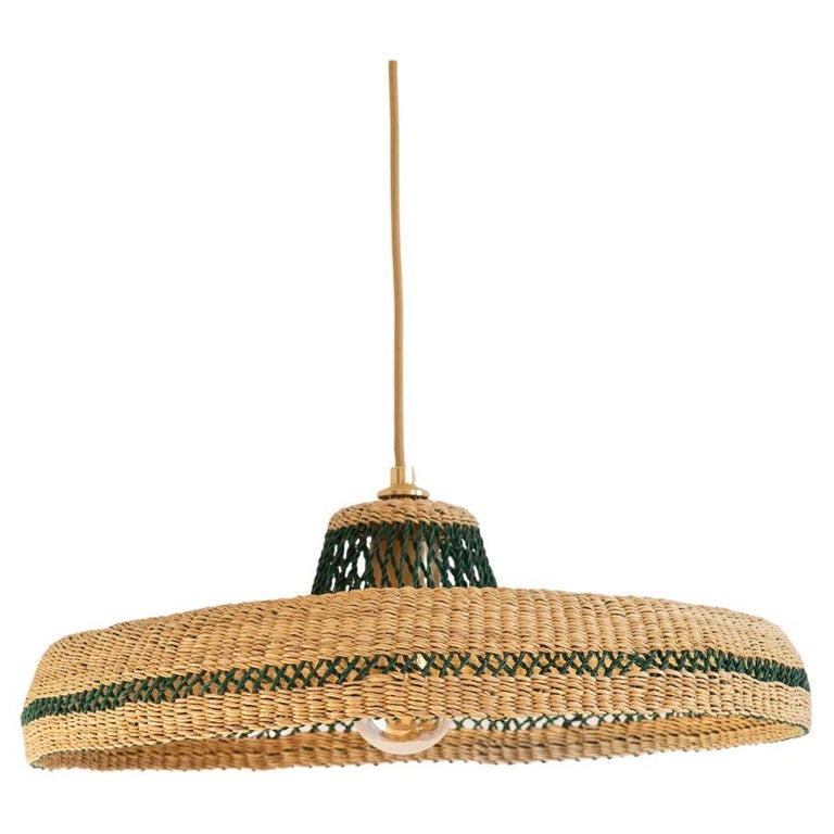 Contemporary Golden Editions Medium Pendant Lamp Handwoven Straw ...