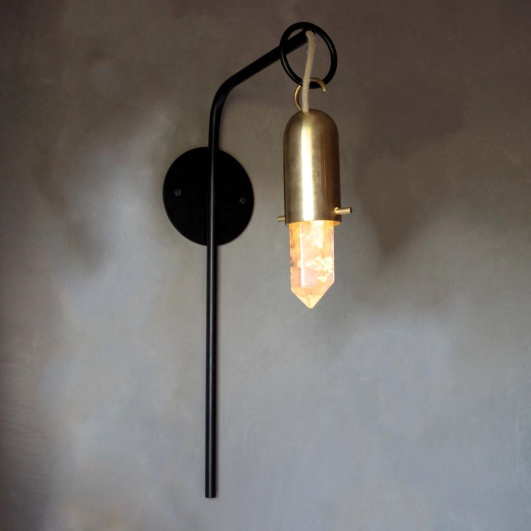 Contemporary Golden Wall Light in Cast Brass and Illuminated Raw ...