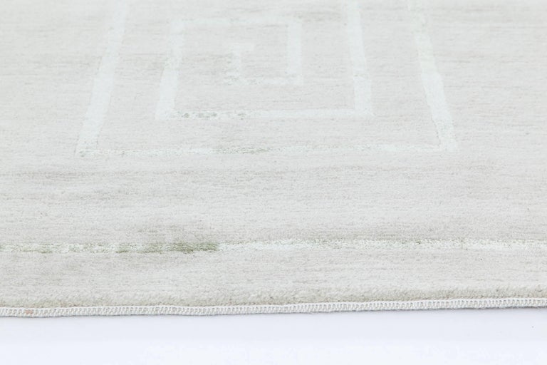 Contemporary Greek Key Design Handmade Silk and Wool Rug by Doris ...