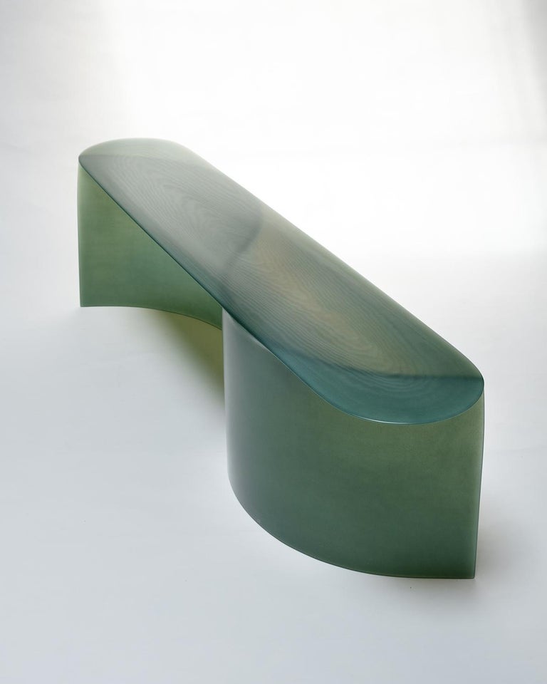 Contemporary Green Fiberglass New Wave Bench 160cm, by Lukas Cober For ...