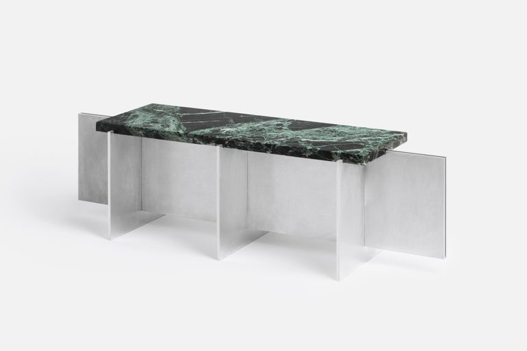 Contemporary Green Marble Coffee Table with Dry Aluminium, NM15 by NM3 ...