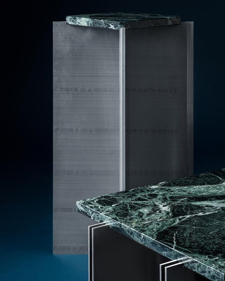 Contemporary Green Marble Coffee Table with Dry Aluminium, NM17 by NM3 ...