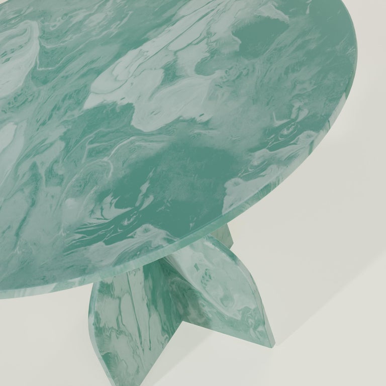 Contemporary Green Round Table Handcrafted 100% Recycled Plastic by ...