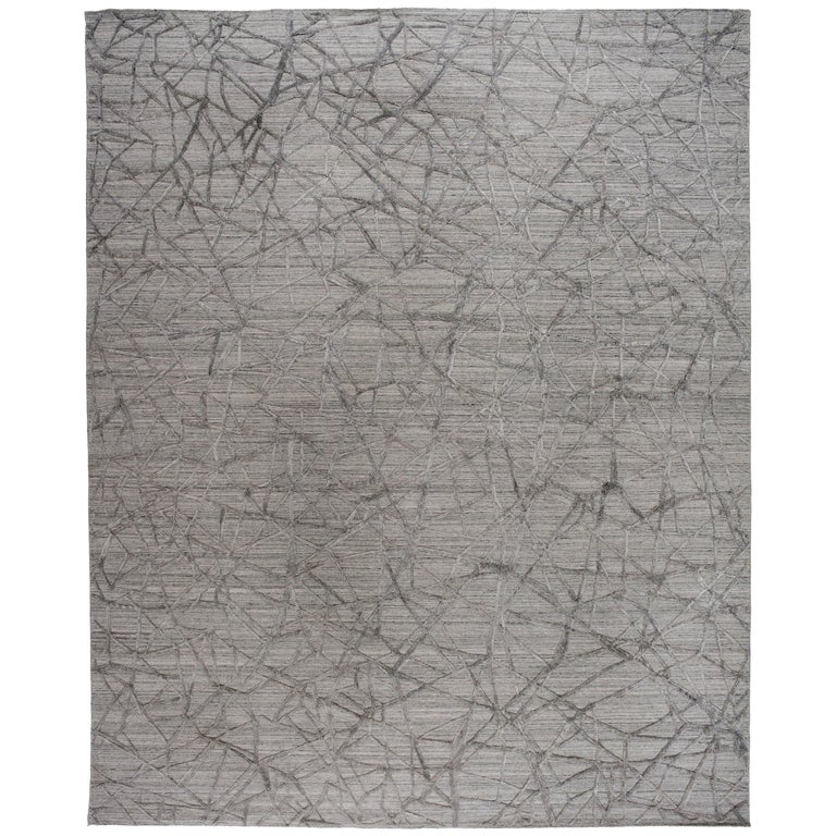 Contemporary Grey High Low Area Rug For Sale at 1stDibs