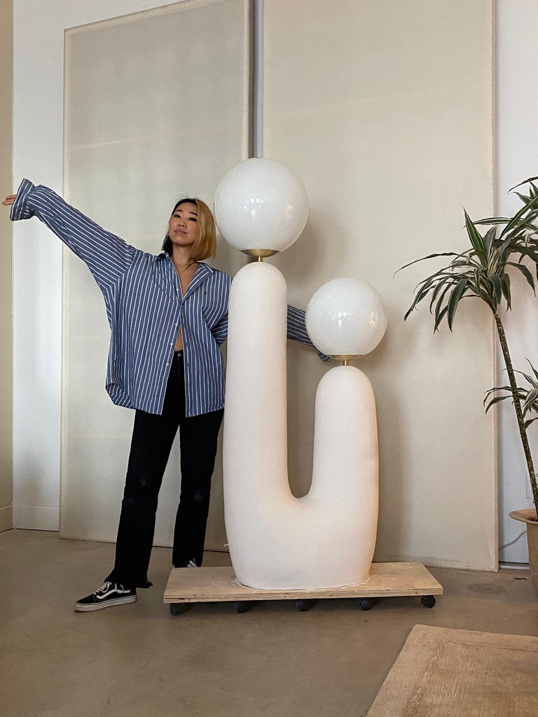 Contemporary Hand-Built Ceramic Base Oo Floor Lamp, Painted only For ...