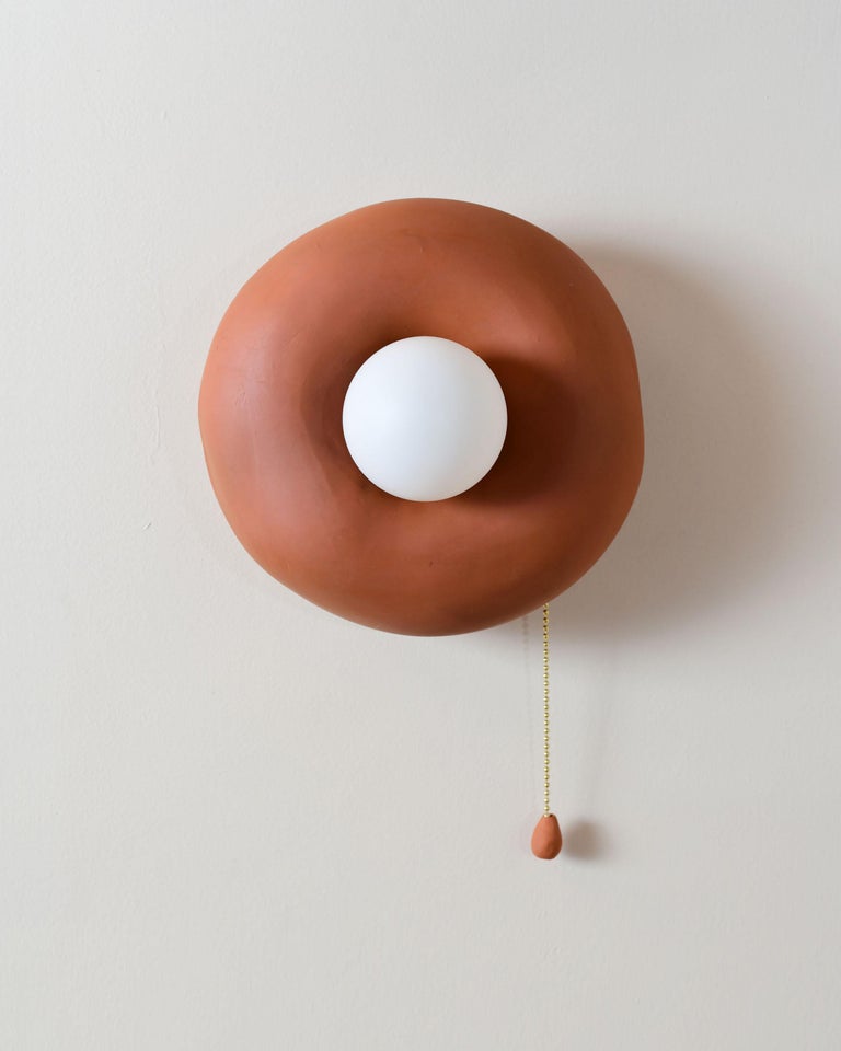 Contemporary Hand-Built Ceramic Blob Sconces, Large For Sale at 1stDibs