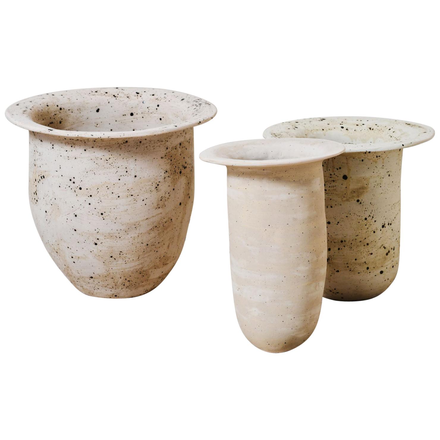 Contemporary Hand-Built Ceramic Tulip Planters at 1stDibs