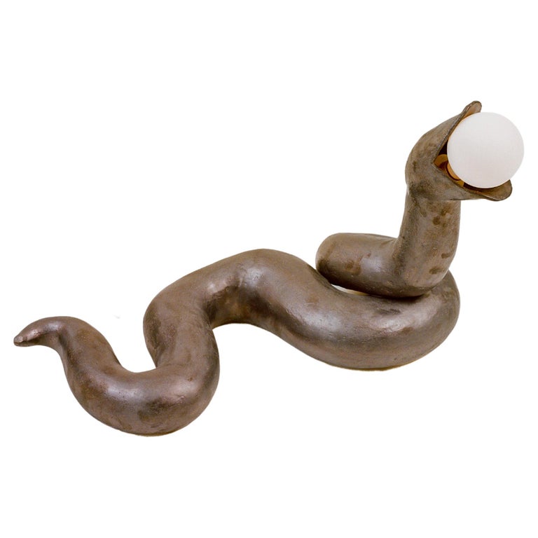 Contemporary Hand-built Snake Lamp (Up) For Sale at 1stDibs