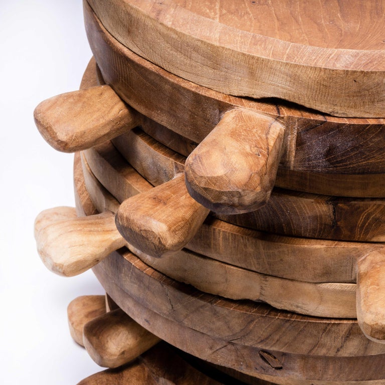 Contemporary Hand Carved Indonesian Teak Platter For Sale at 1stDibs