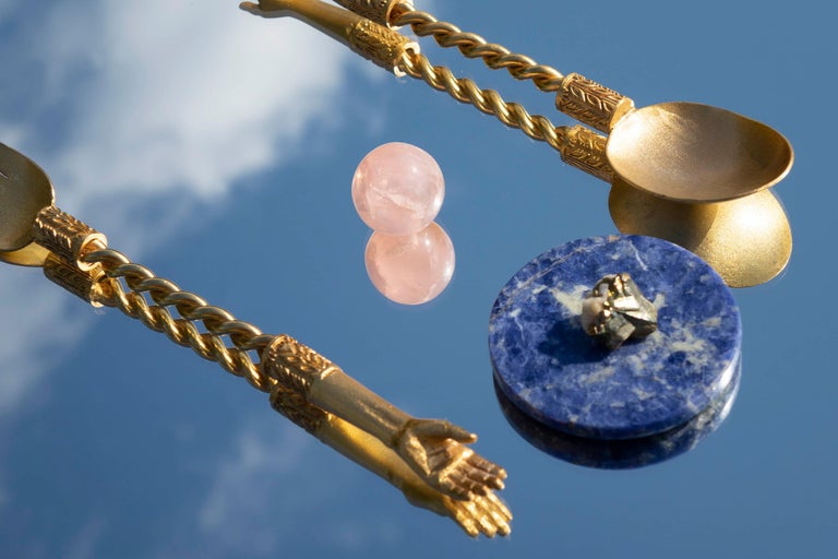 Contemporary Hand Cutlery Servers Golden Plated Handcrafted Italy ...