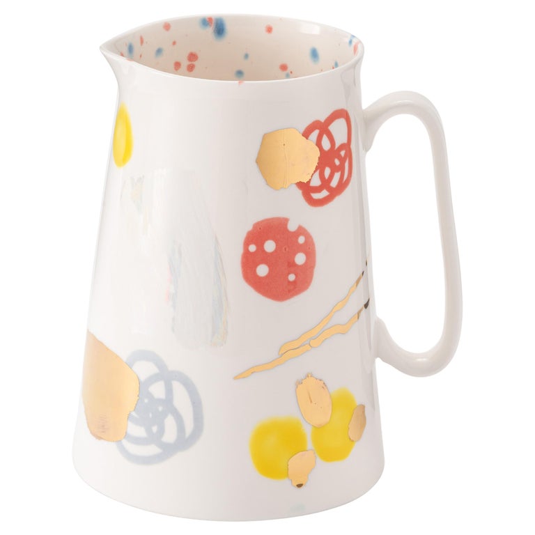 Contemporary Hand Decorated Porcelain 3 Pint Jug Pitcher, Made in Italy ...