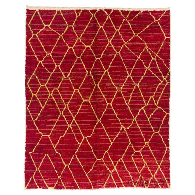 Contemporary Hand Knotted Wool Rug Custom Options Available For Sale at ...