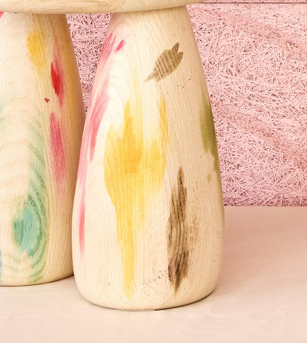 Contemporary Hand Painted Patchwork Stool Collaboration with Sydney ...