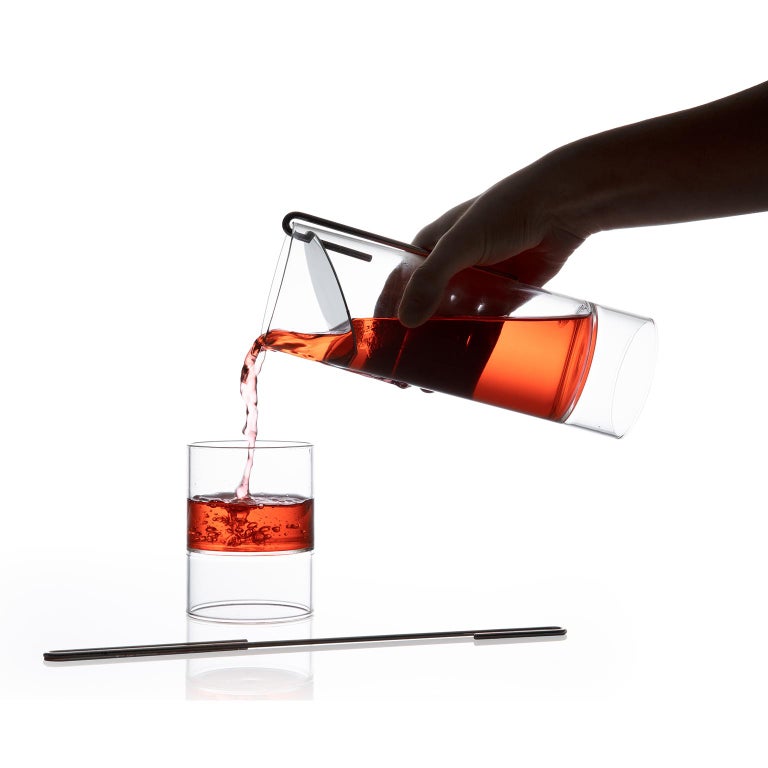 Contemporary Handcrafted Czech Glass Revolution Cocktail Mixer Set, in ...