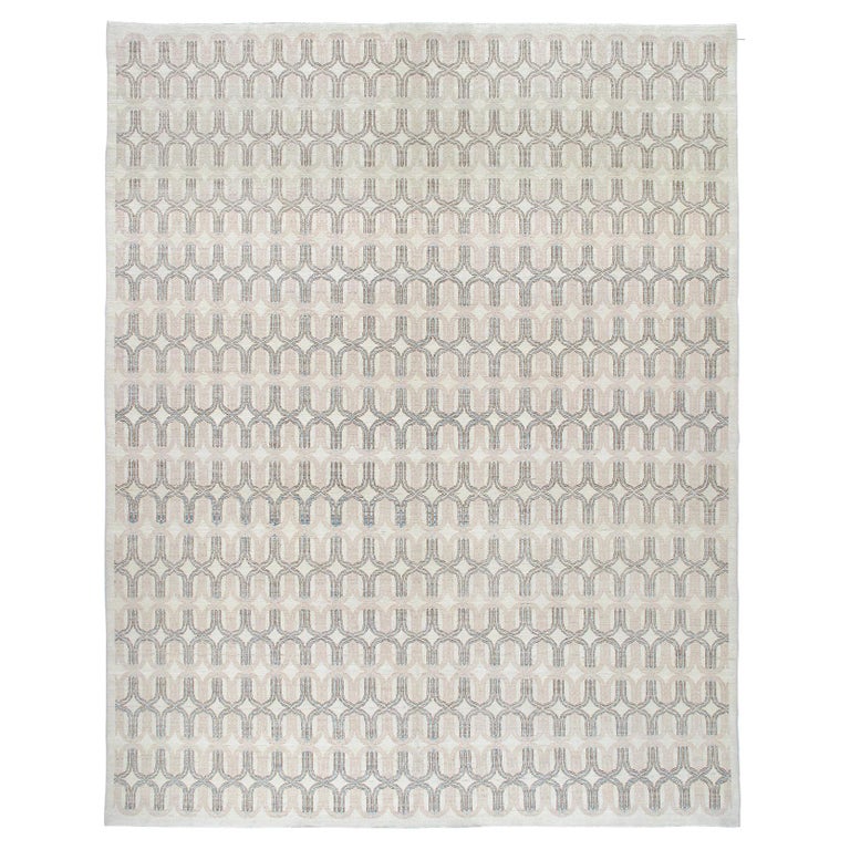 Contemporary Handknotted Rug with a Modern, Geometric Pattern For Sale ...