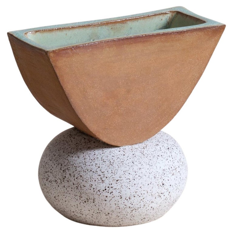 Contemporary Handmade Ceramic Ash Vase Small, Red and White For Sale at ...