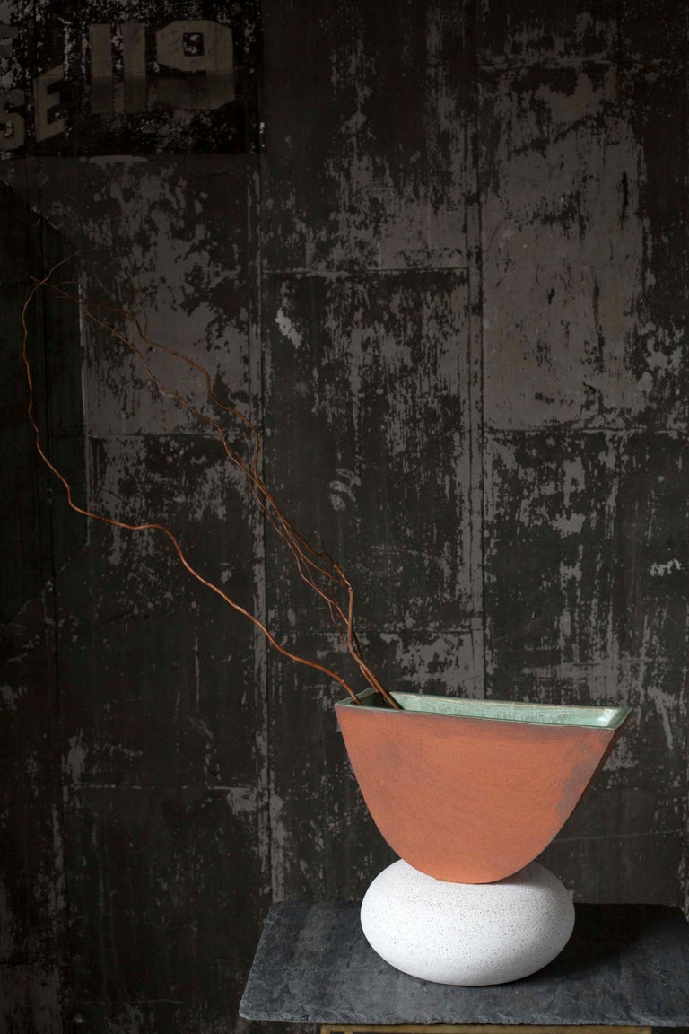 Contemporary Handmade Ceramic Ash Vase XL, Red and White For Sale at ...