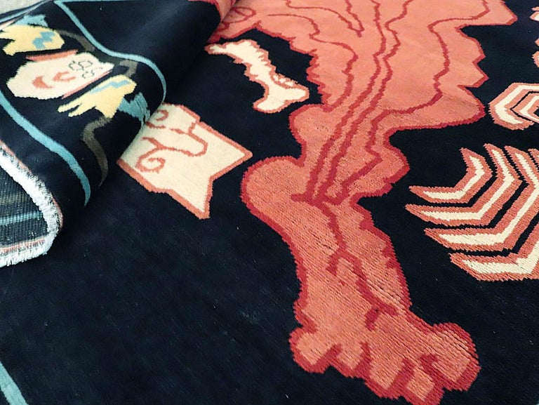 Contemporary Handmade Flayed Man Tantra Accent Rug For Sale at 1stDibs