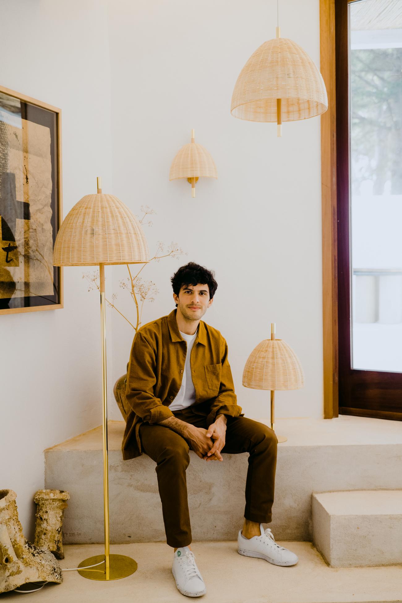 Contemporary, Handmade Floor Lamp, Natural Rattan, White, Mediterranean ...