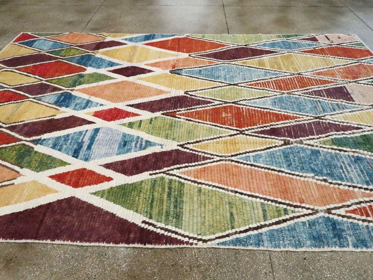 Contemporary Handmade Room Size Turkish Shag Rug For Sale at 1stDibs