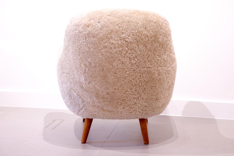 Contemporary Handmade Sheepskin and Oak 'Teddy Bear' Tub Chair and ...