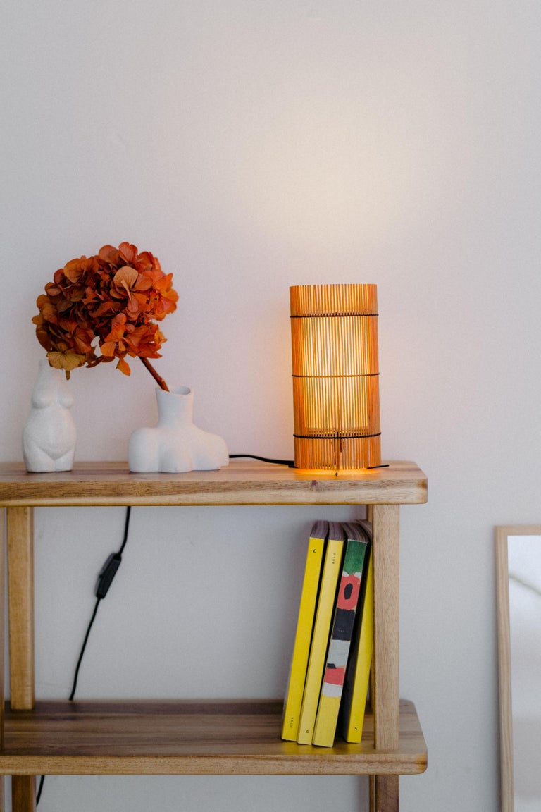 Contemporary, Handmade Table lamp, Bamboo Cherry, by Mediterranean ...
