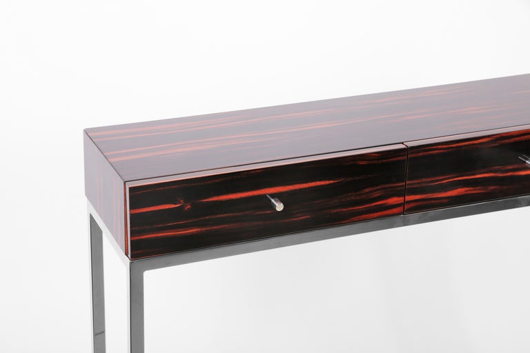Contemporary Hermes Console in Macassar Ebony, High Gloss Finish For ...