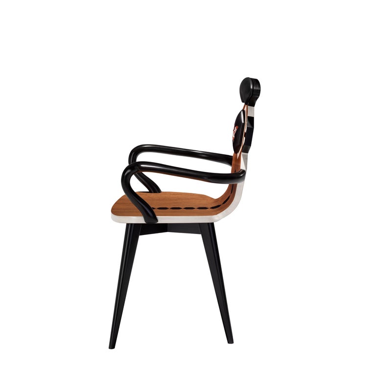 Contemporary Hex Low Chair in Canaletto Walnut and Leather For Sale at ...