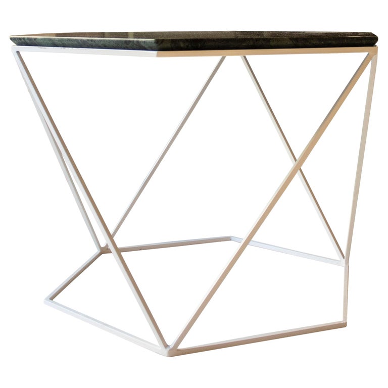 Contemporary Hexagon Side Table in Iron and Indian Green Marble, Spain ...