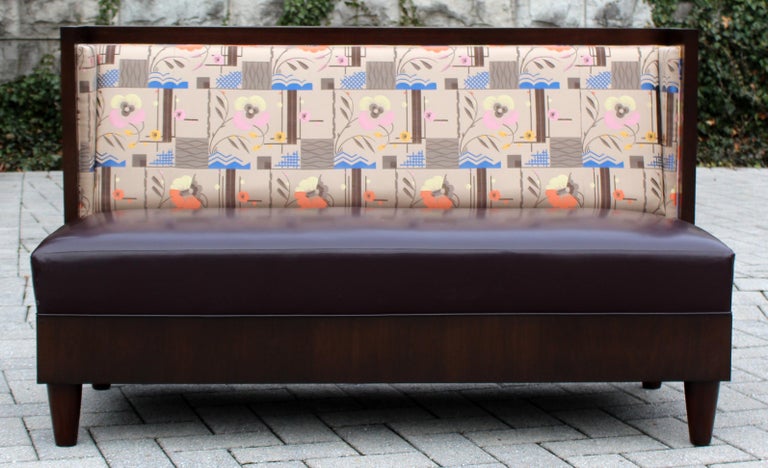 Contemporary High Backed Wood Settee Bench Seat Banquette at 1stDibs