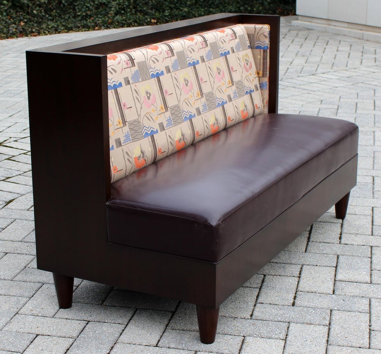 Contemporary High Backed Wood Settee Bench Seat Banquette at 1stDibs