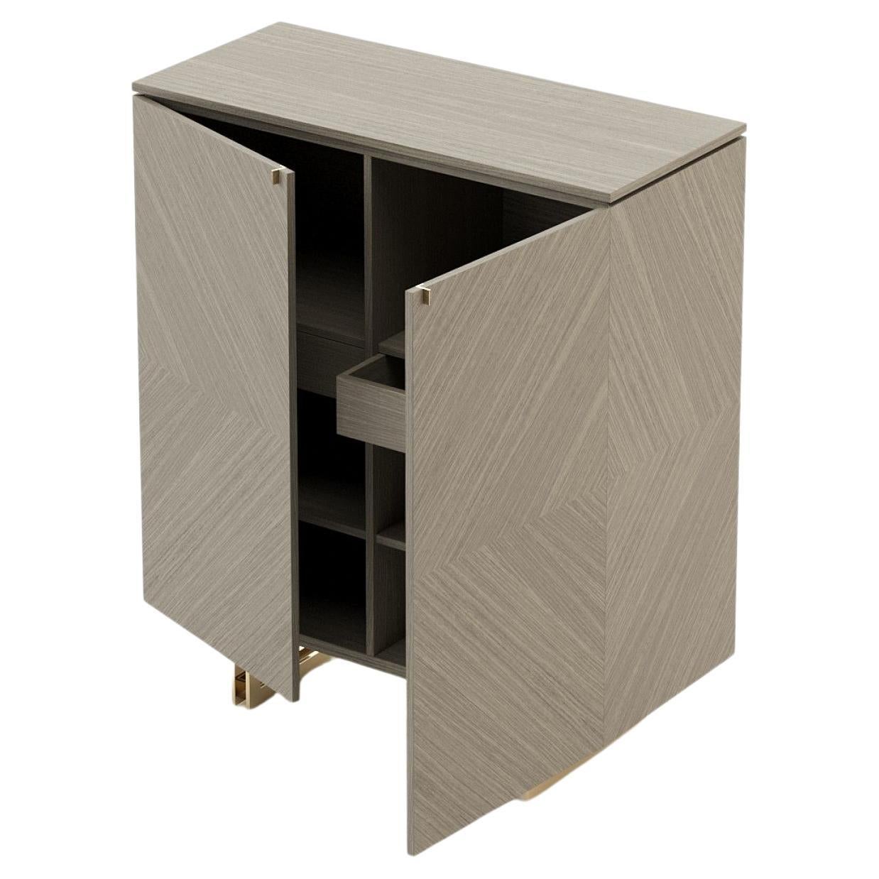 Contemporary Highboard Offered In Smoked Eucalyptus For Sale at 1stDibs